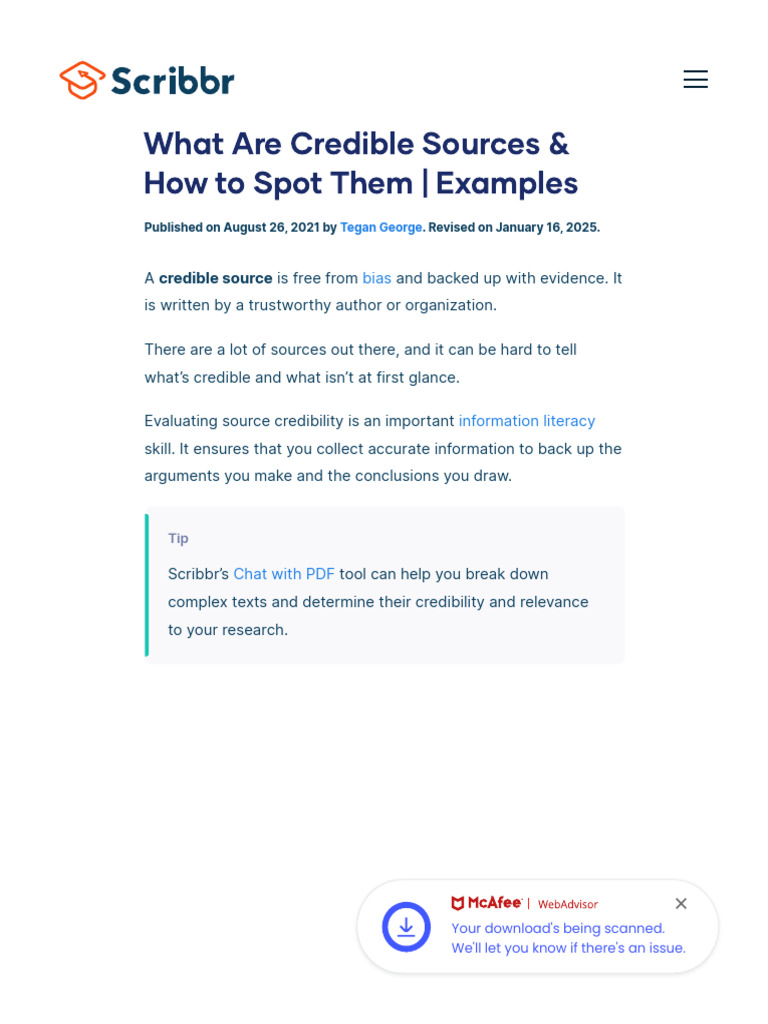 What Are Credible Sources & How To Spot Them - Examples | PDF ...