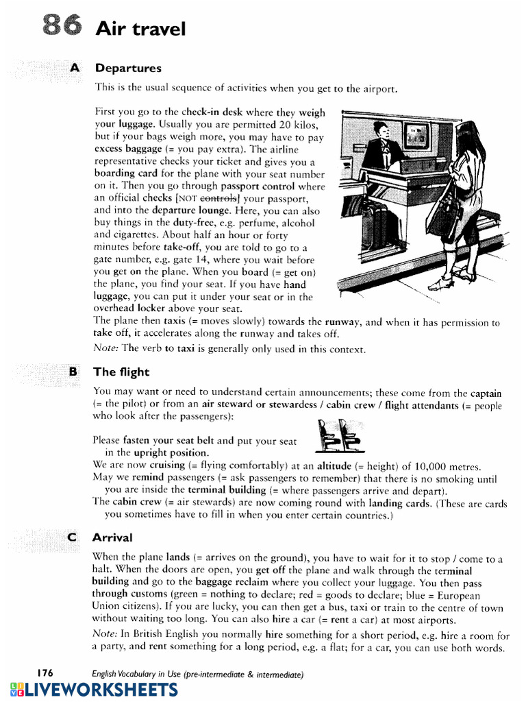 Air Travel Vocabulary Ex Soluciones | PDF