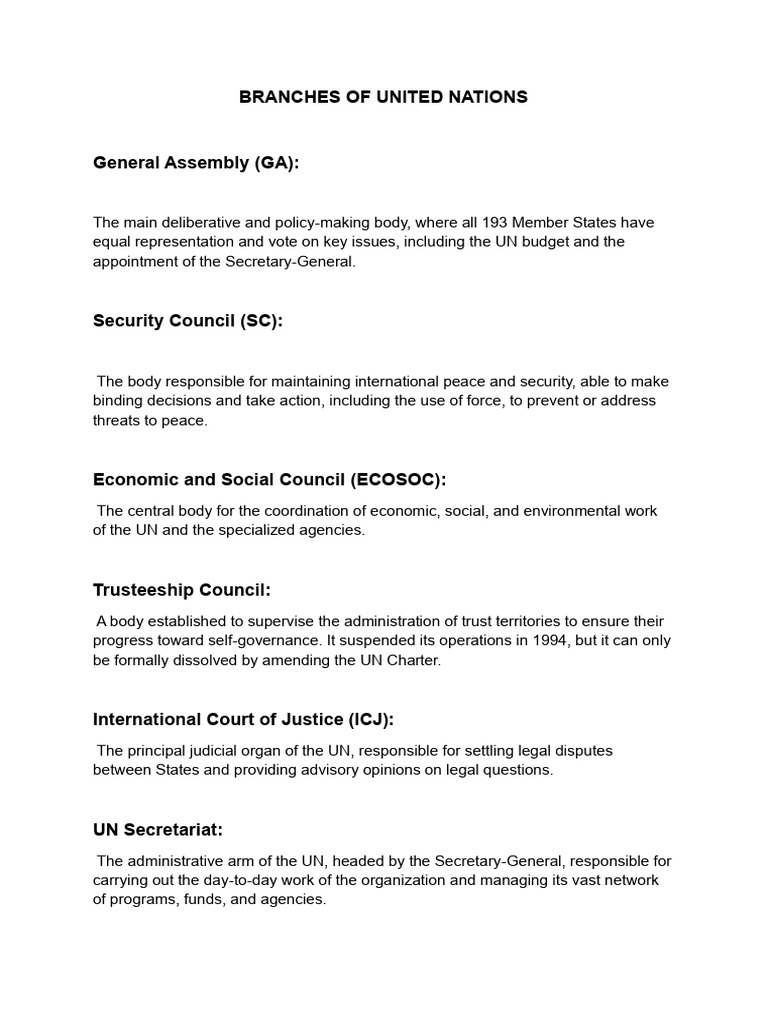 Overview of United Nations Structure | PDF | United Nations ...