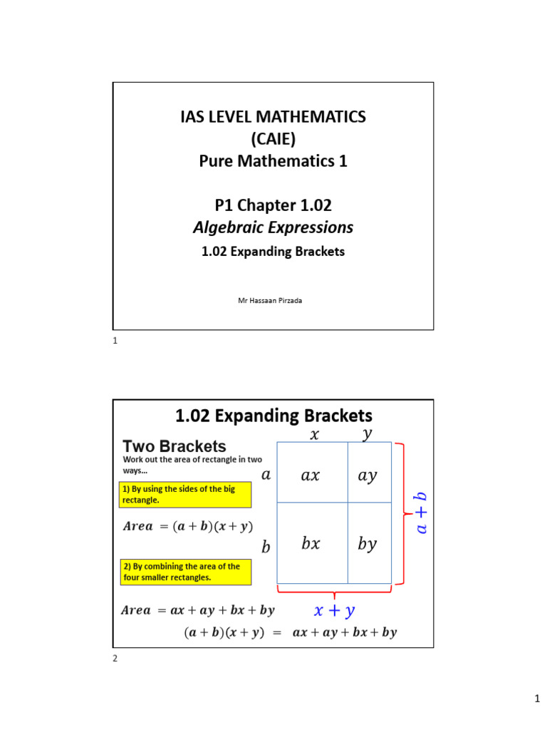Expanding Brackets in Algebra | PDF | Mathematics | Algebra