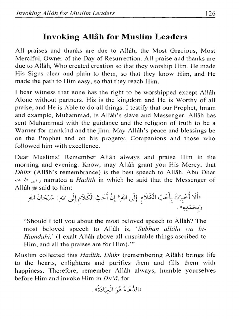 Prayer for Righteous Muslim Leaders | PDF | God In Islam | Prophets And ...