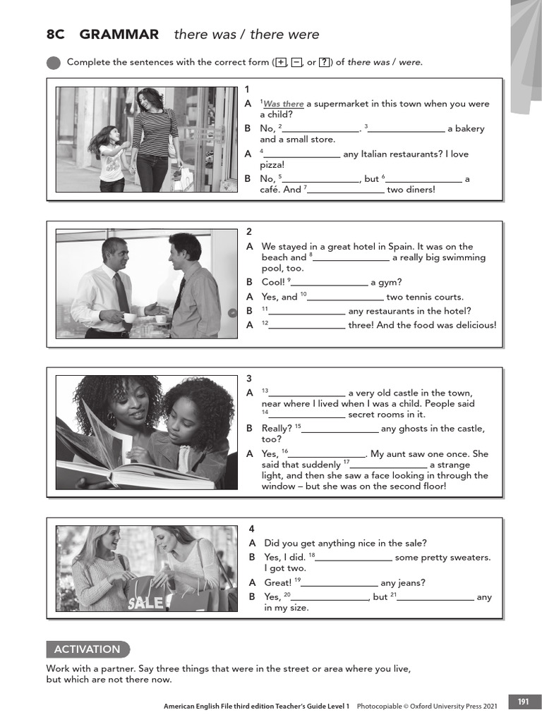 AEF3e - L1Grammar - 8C, Ejercicios para Practicar Inglés | PDF