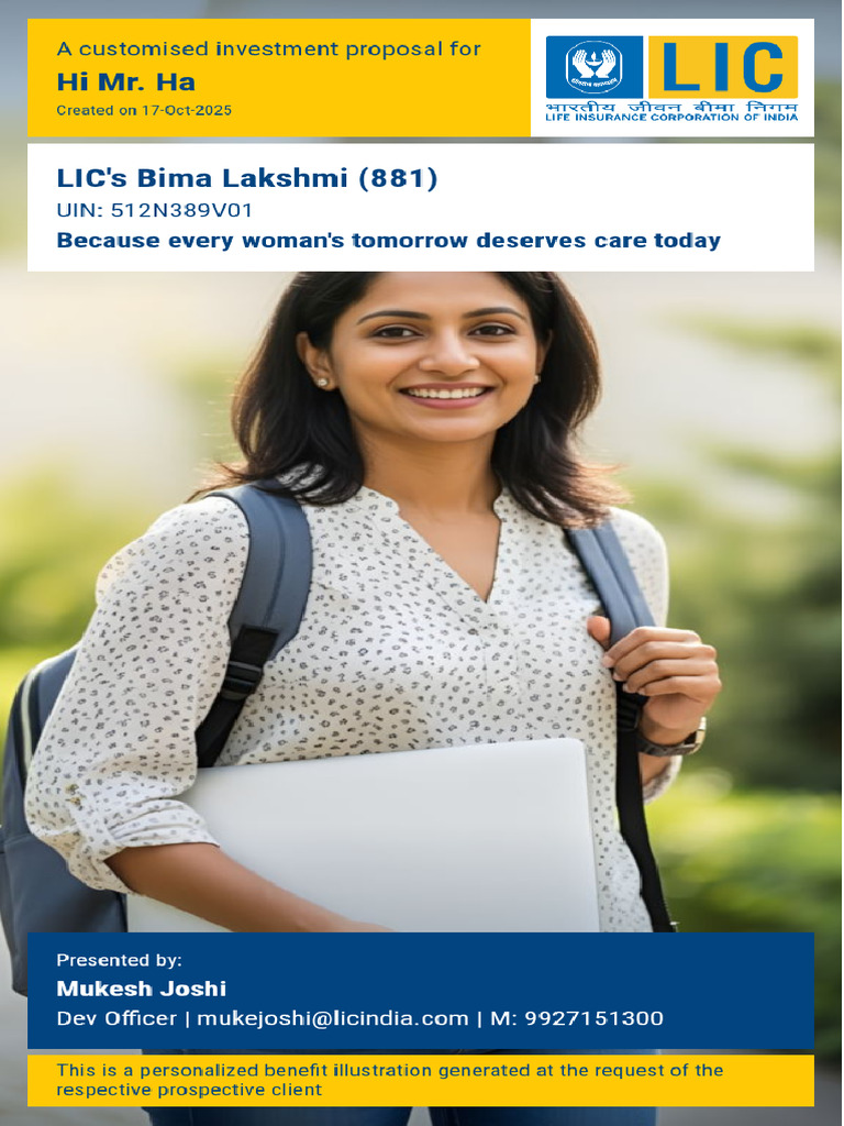 Ha Bima Lakshmi Plan | PDF