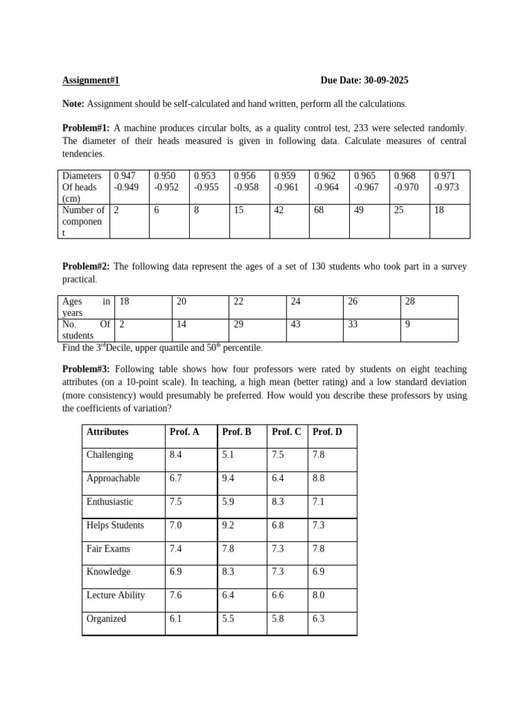 Assignment#1 Due 30-9-25 | PDF