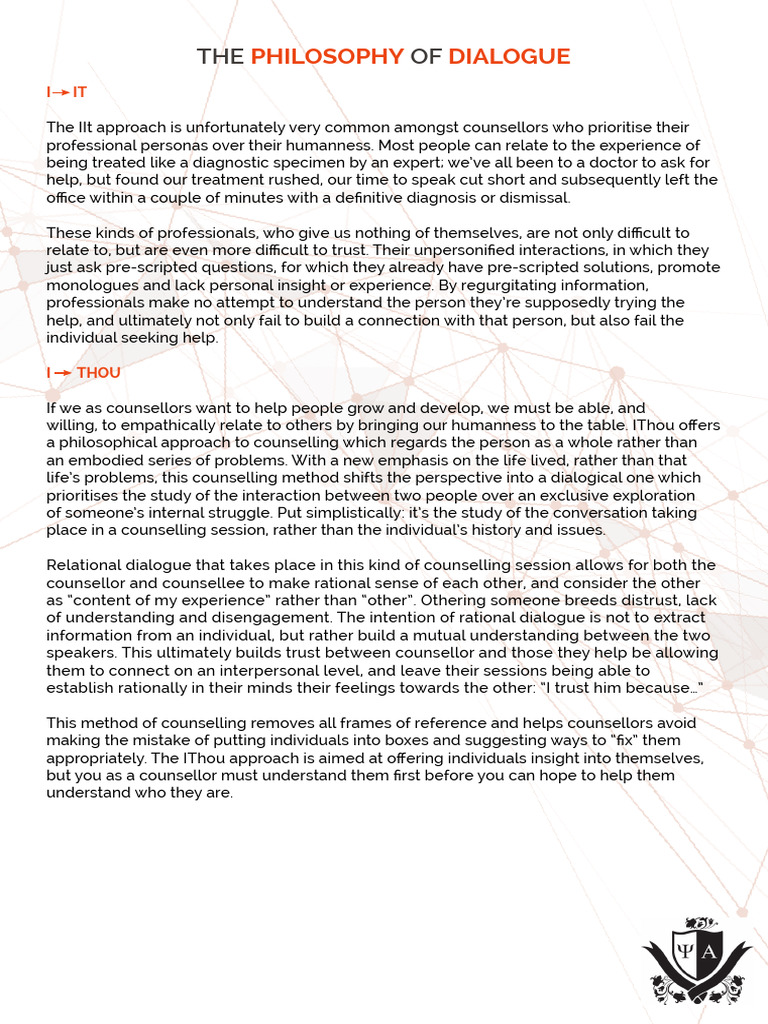 The Philosophy of Dialogue | PDF | Experience | Dialogue