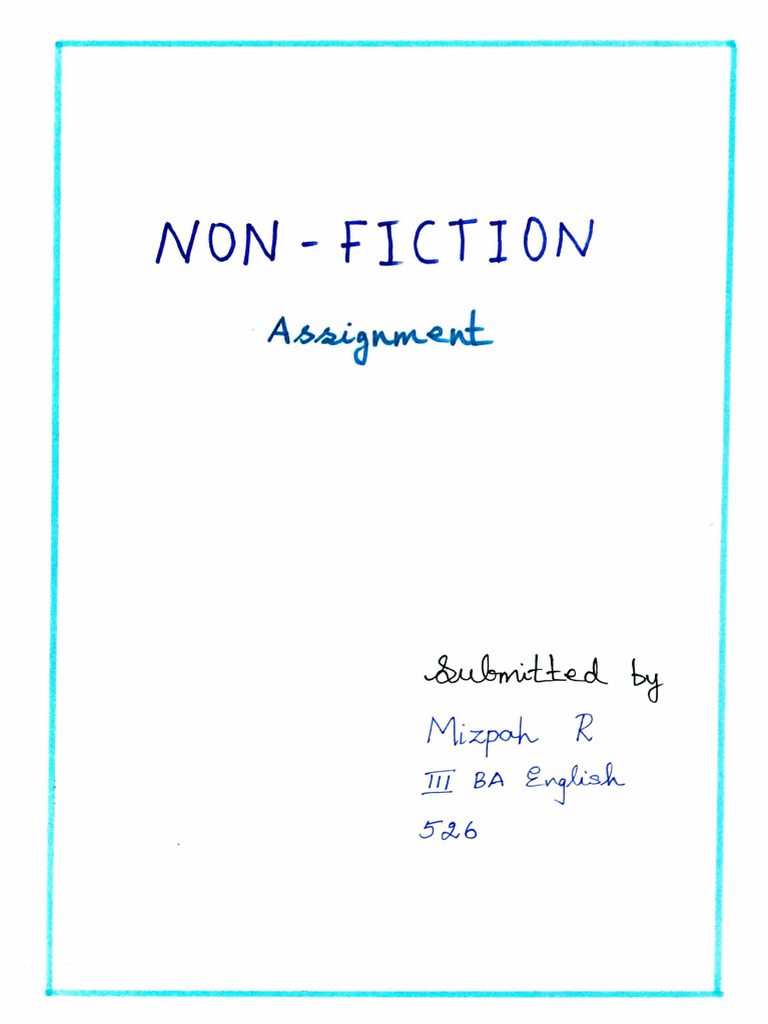 Non Fiction Assignment | PDF