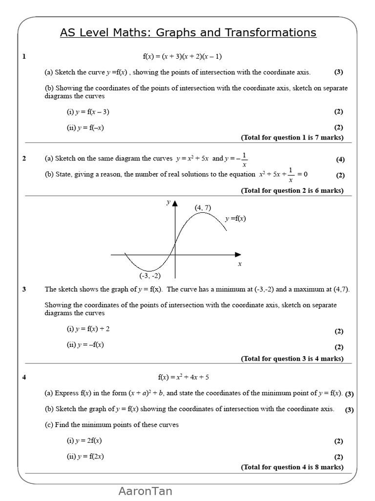 Graphs And Transformations Pdf Asymptote Coordinate System
