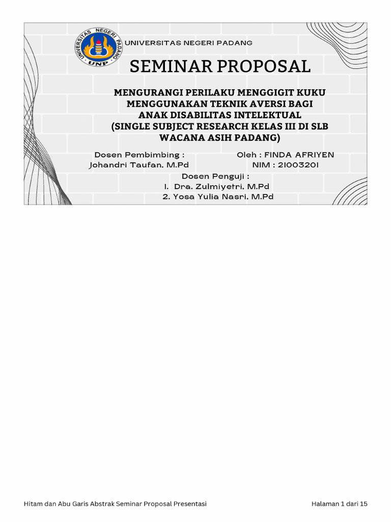 Ppt Seminar Proposal | PDF