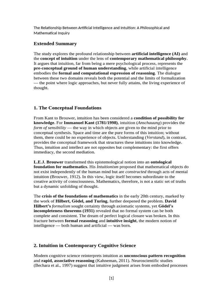 AI and Intuition: A Philosophical Inquiry | PDF | Intuition ...