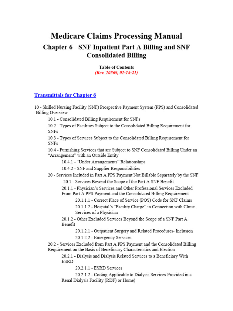 Chapter 6 - Medicare Claims Processing Manual | PDF | Medicare (United ...