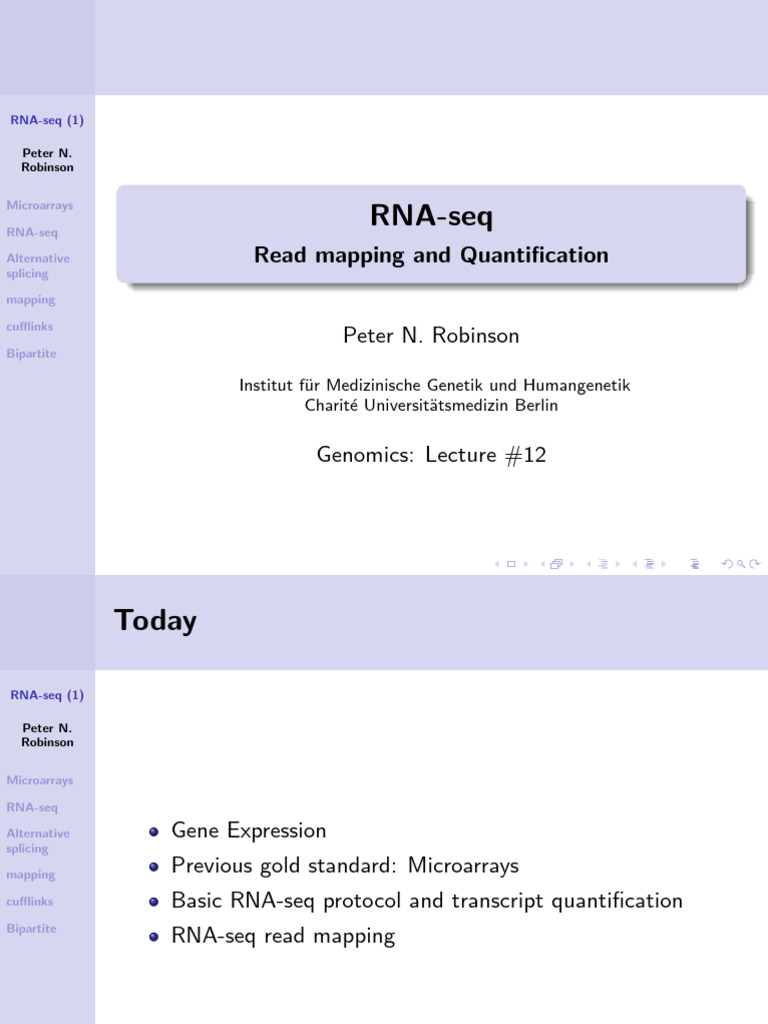 RNA-seq - Read Mapping and Quantification - Peter N. Robinson | PDF ...