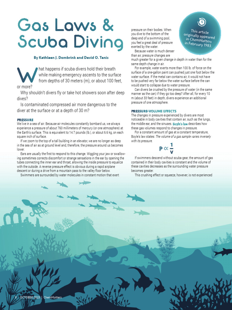 Chem - Chem Matters - Gas Laws and Scuba Diving | PDF | Underwater ...
