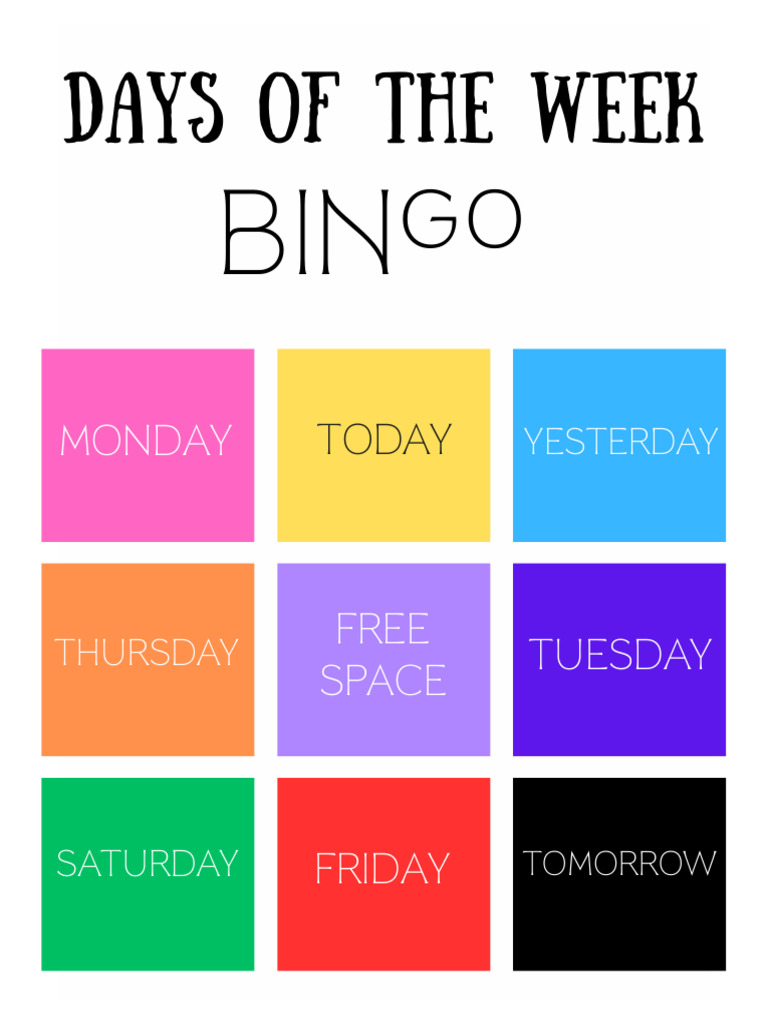 Bingo Days of the Week Guide | PDF