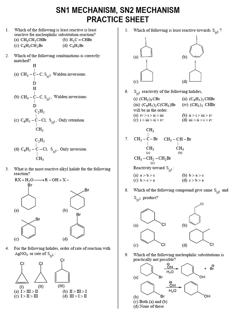 SN1 & SN2 Reaction Mechanism | PDF | Chemistry | Organic Chemistry