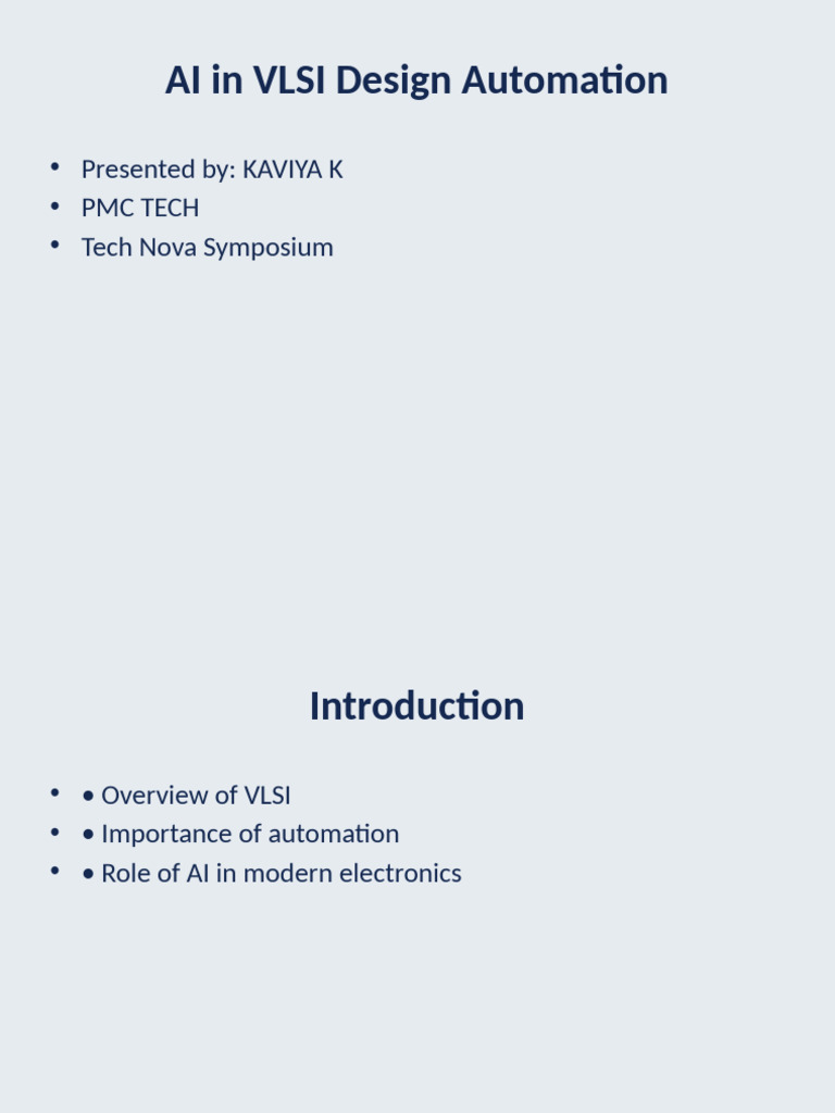 AI in VLSI Design Automation | PDF