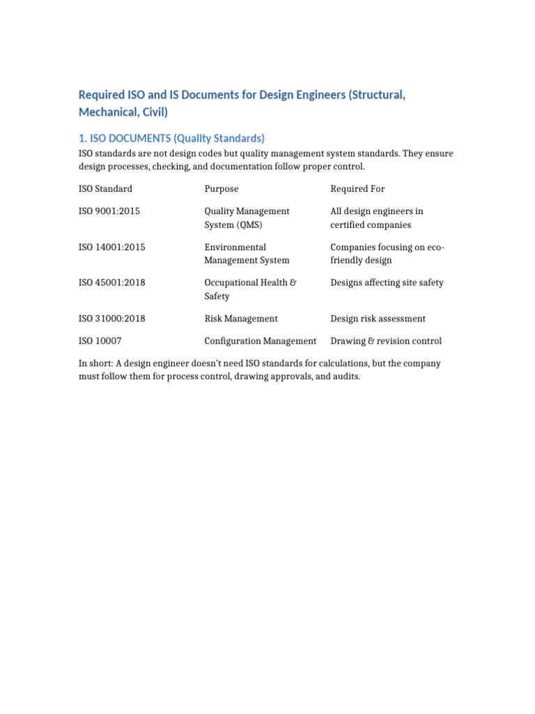 ISO Standards for Design Engineers | PDF | Earthquake Engineering ...