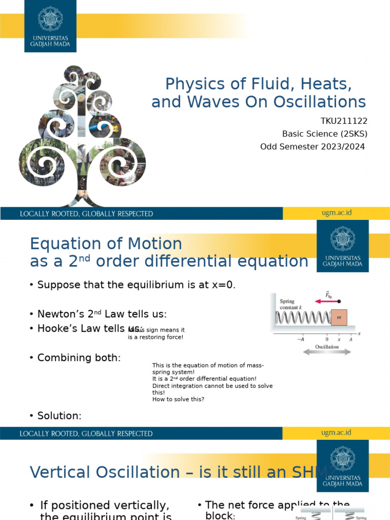 Fluid Dynamics and Oscillation Physics | PDF | Oscillation | Damping