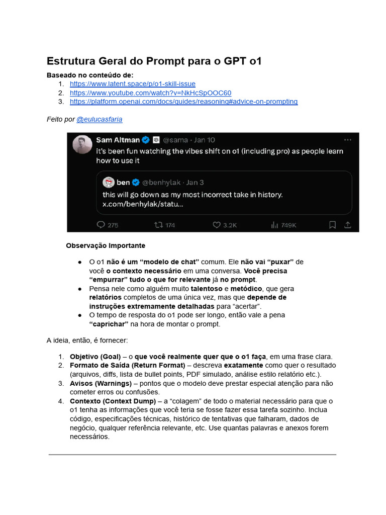 Estrutura de Prompt para o GPT o1 | PDF | Informática