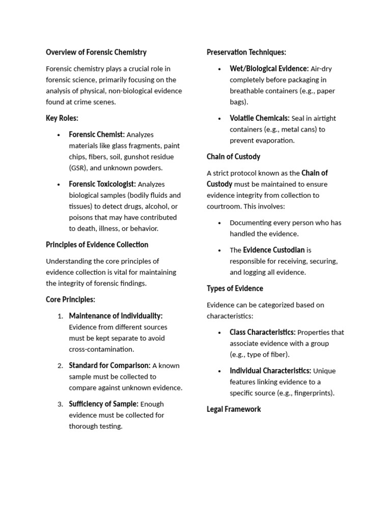 Forensic Chemistry: Evidence Analysis Guide | PDF | Forensic Science ...