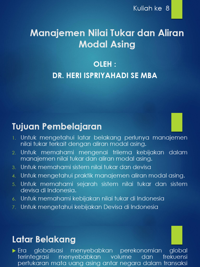 Manajemen Nilai Tukar dan Modal Asing | PDF