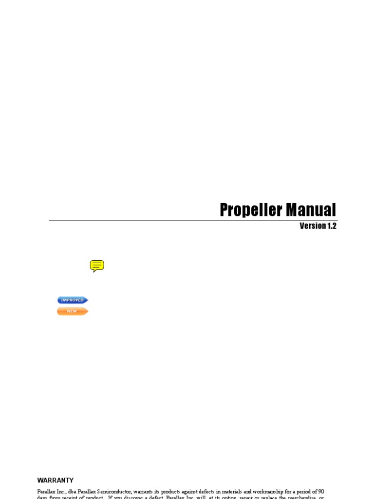 Propeller Manual v1.2 | PDF | Booting | Random Access Memory