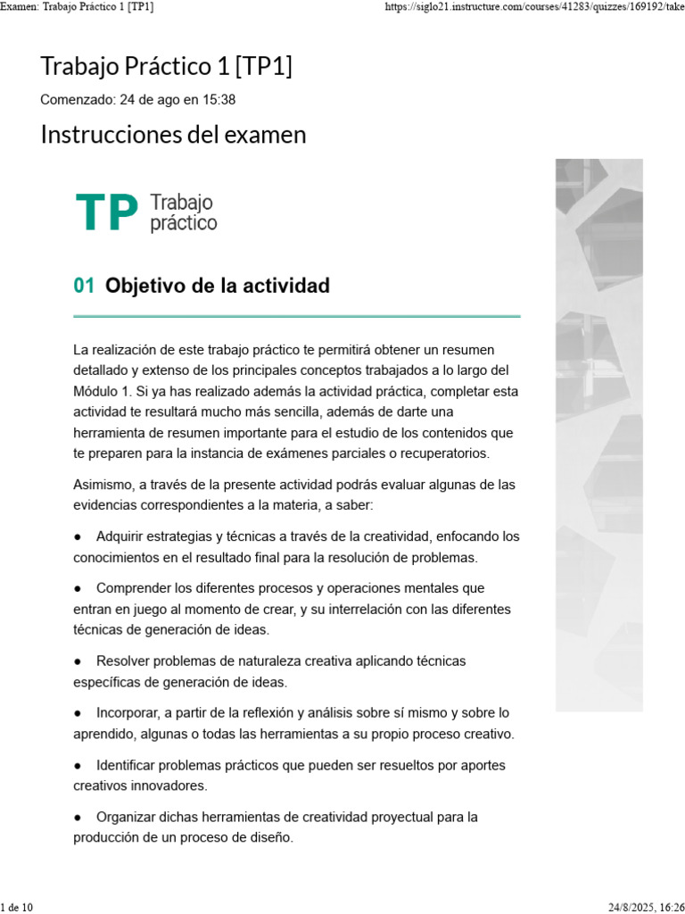 Tp1-Taller de Creatividad y Diseño 2-91p-2025 - Ae | PDF | Creatividad ...