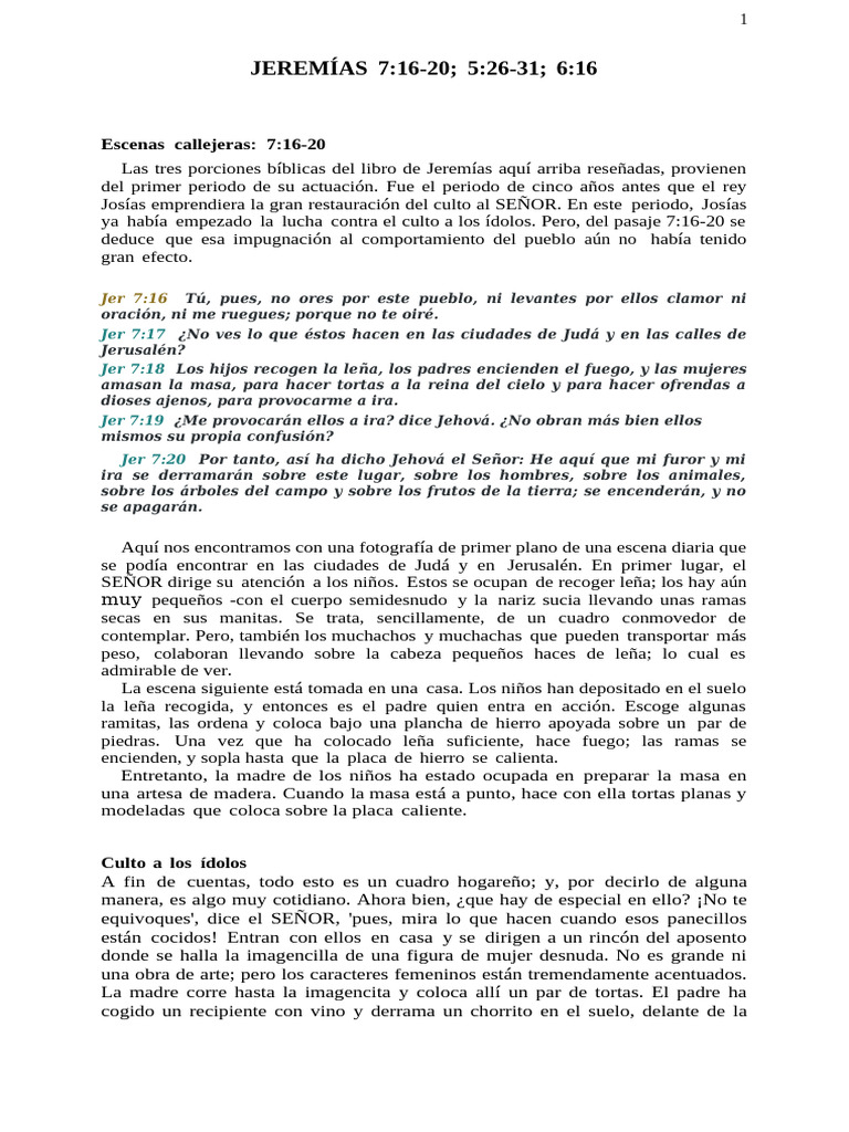 T 6 Jeremías 7, 16-20 | PDF