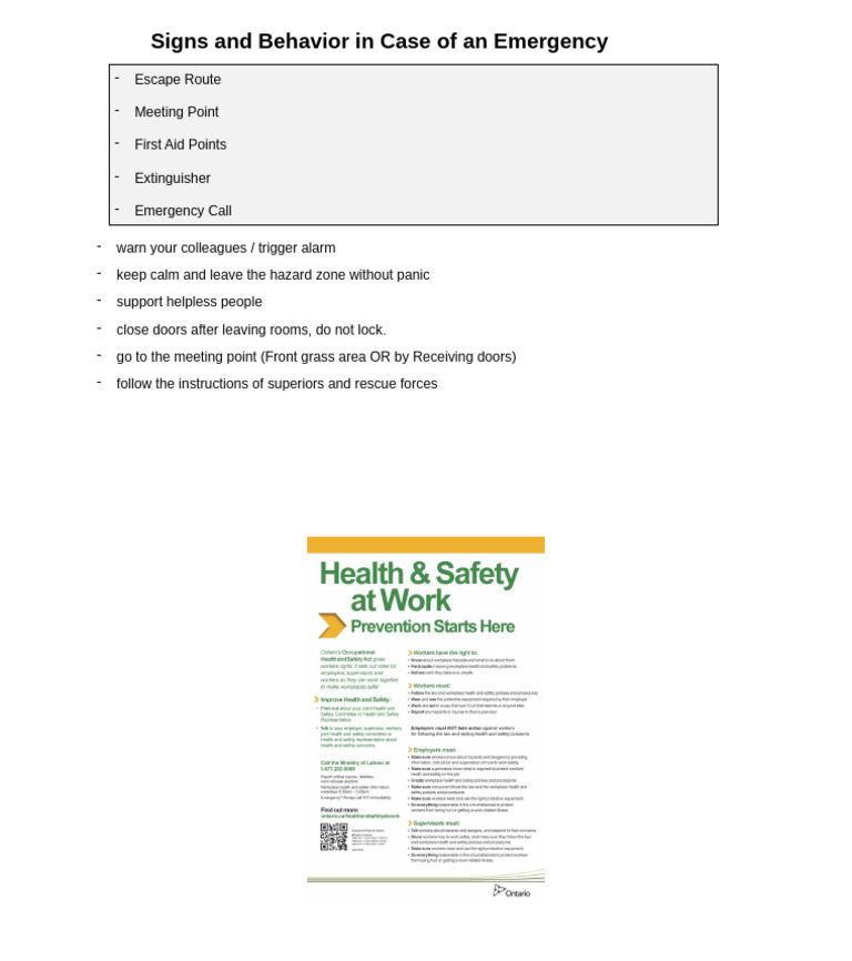Signs and Behavior in Case of An Emergency | PDF