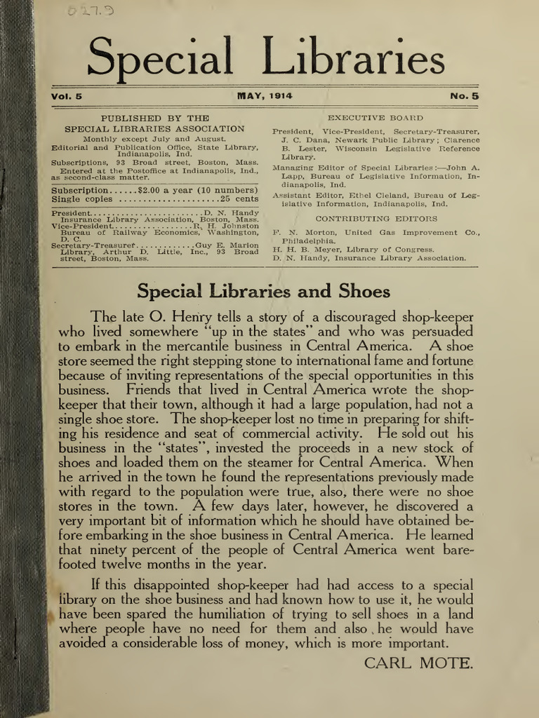Revista Special Libraries | PDF | Libraries | Books