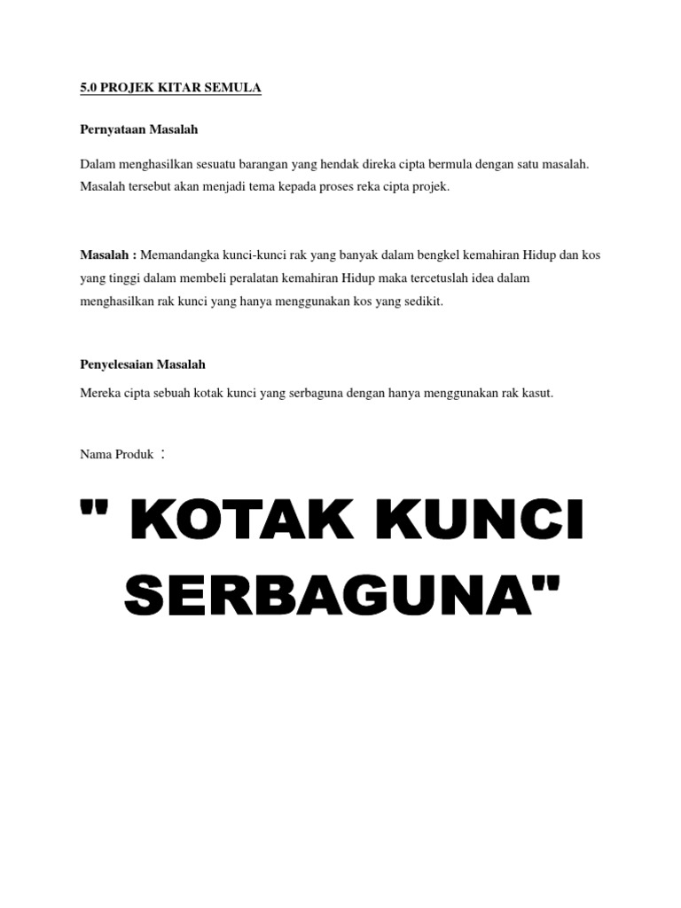 Projek Kitar Semula Pdf