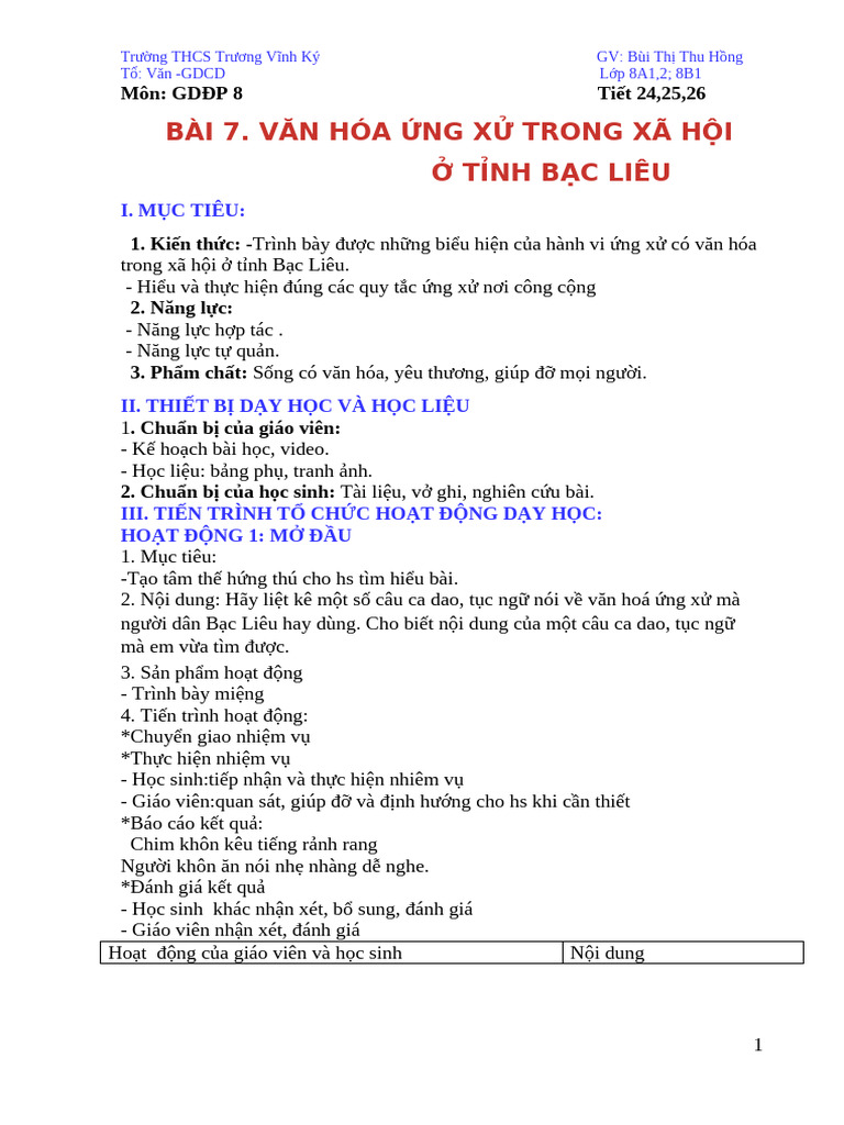 GDĐP 8, Tiet 24,25,26 Bui Thi Thu Hong | PDF