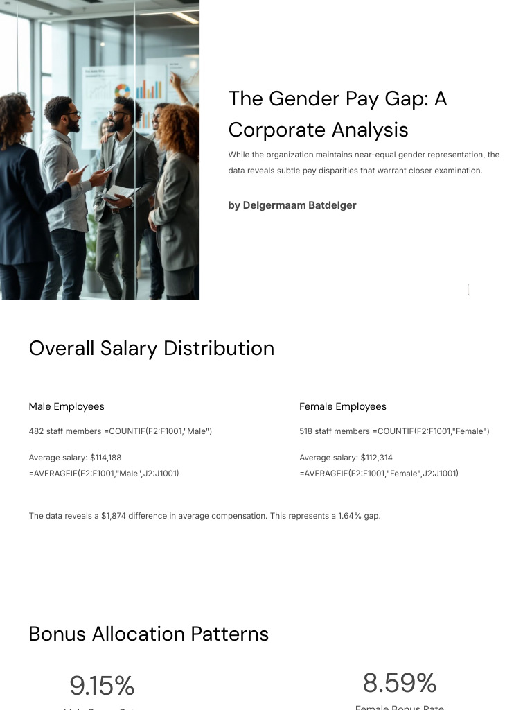 The Gender Pay Gap - A Corporate Analysis | PDF | Gender Pay Gap | Salary