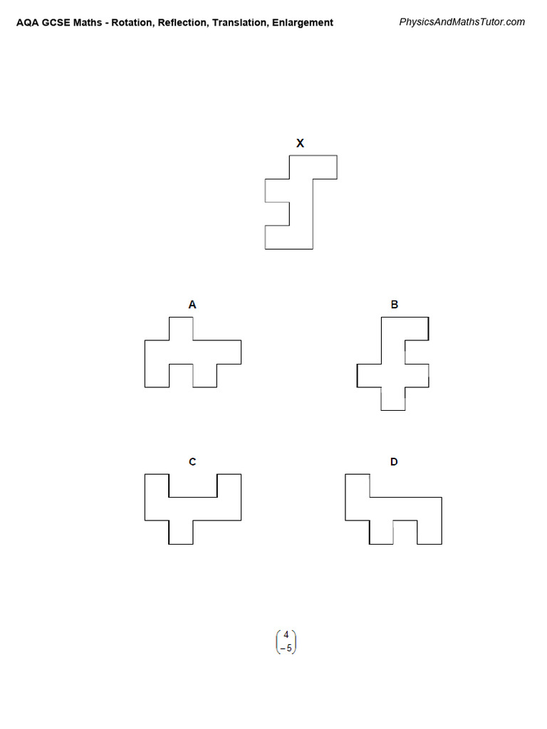 Rotation, Reflection, Translation, Enlargement QP | PDF | Shape | Area