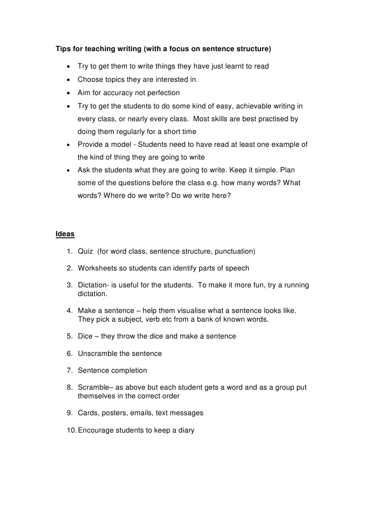 Teaching Writing: Effective Strategies | PDF | Sentence (Linguistics ...