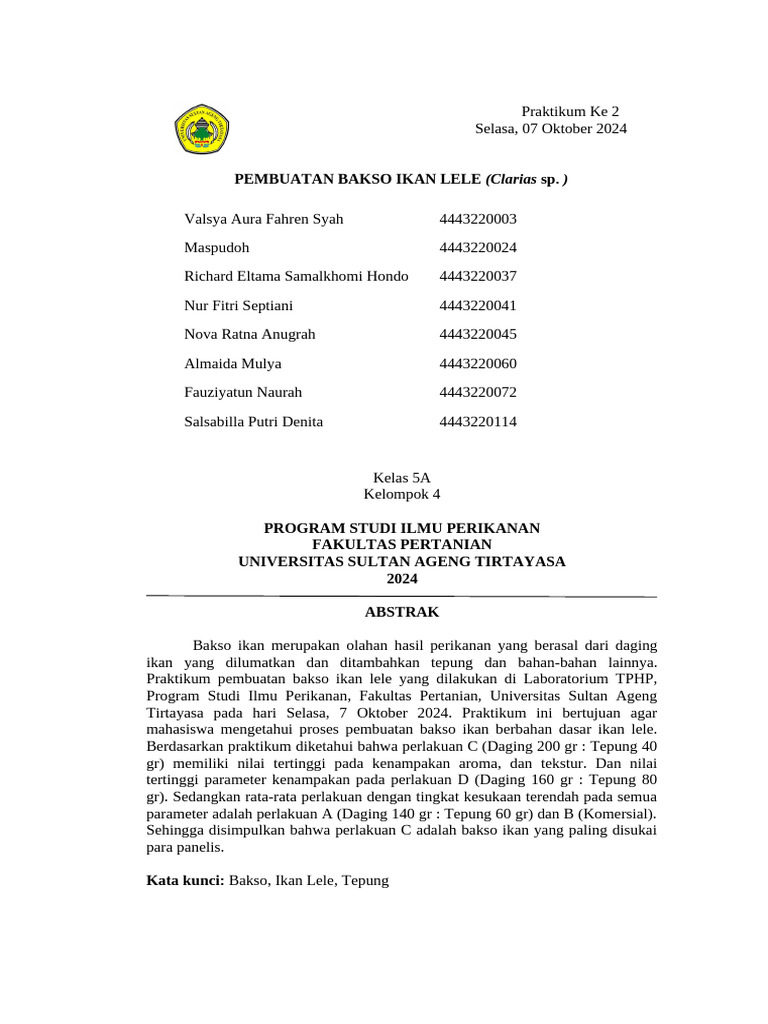 Laprak Surimi Template | PDF