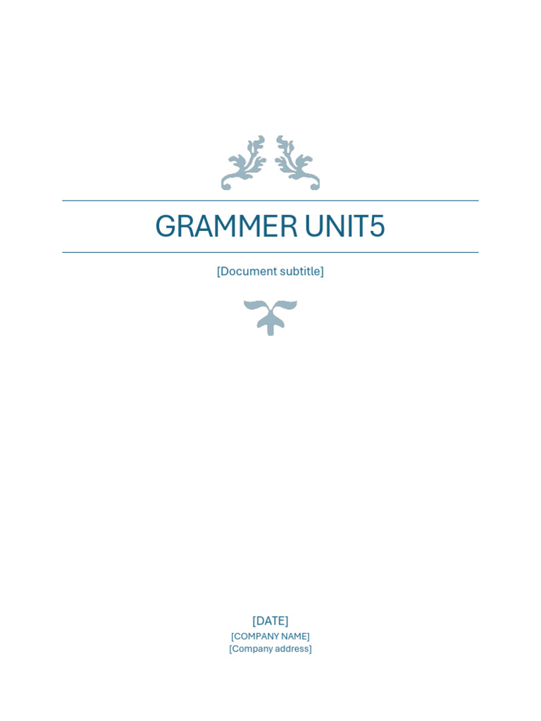 Grammer Unit 5 | PDF