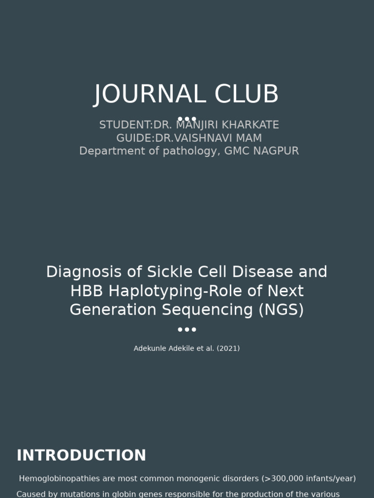 Diagnosis of Sickle Cell Disease and HBB Haplotyping | PDF | Genetics ...