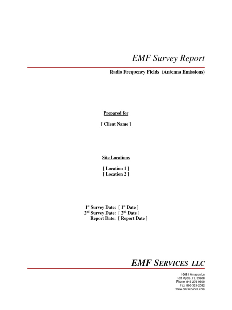EMF Survey Report: RF Field Measurements | PDF | Radio | Radio Technology