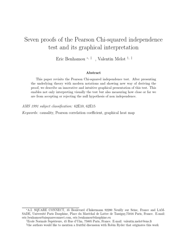 Seven Proofs of Pearson Chi-Squared Test | PDF | Chi Squared ...