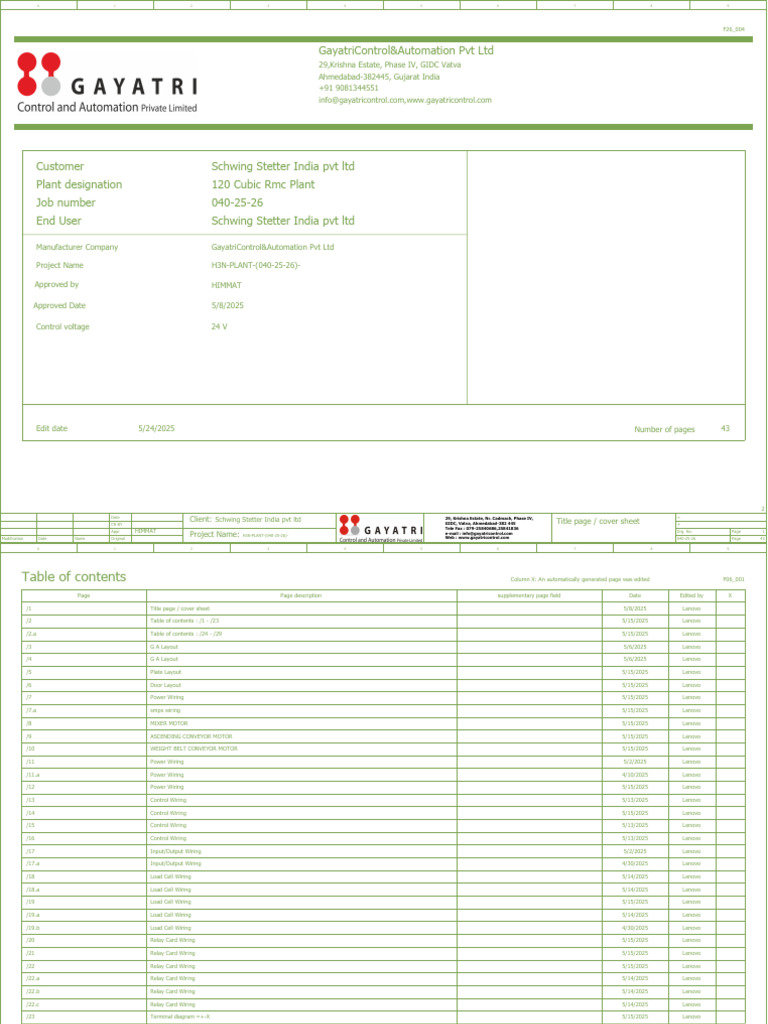 H3N-PLANT 120 Cubic RMC Plant Details | PDF | Electronics | Electrical ...