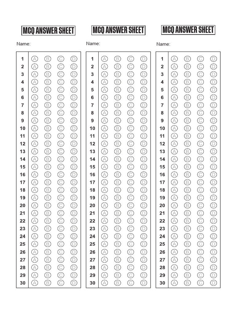 MCQ Answer Sheet | PDF