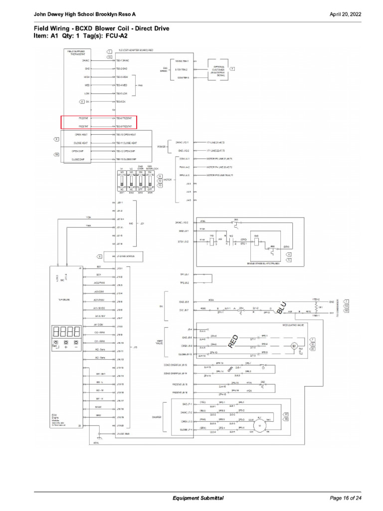 Submittal FCU-A2 Wiring Diagram | PDF