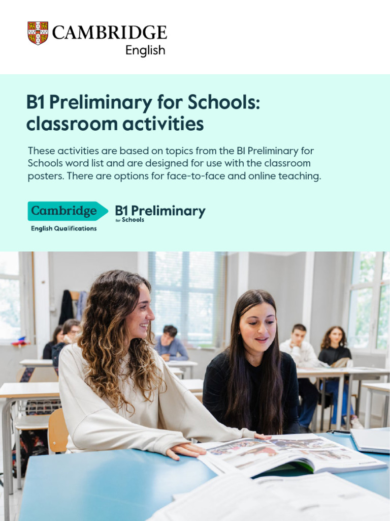 b1 Preliminary For Schools Classroom Posters and Activities | PDF
