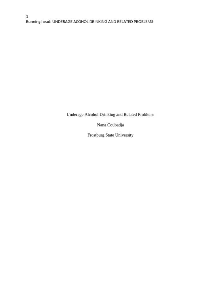 Underage Alcohol Drinking and Related Problems | PDF | Adolescence ...