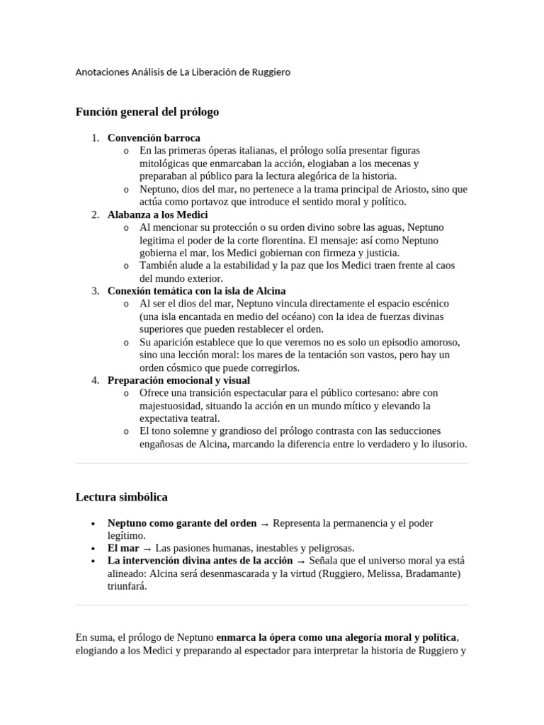 Anotaciones Análisis de La Liberación de Ruggiero | PDF | Sirena