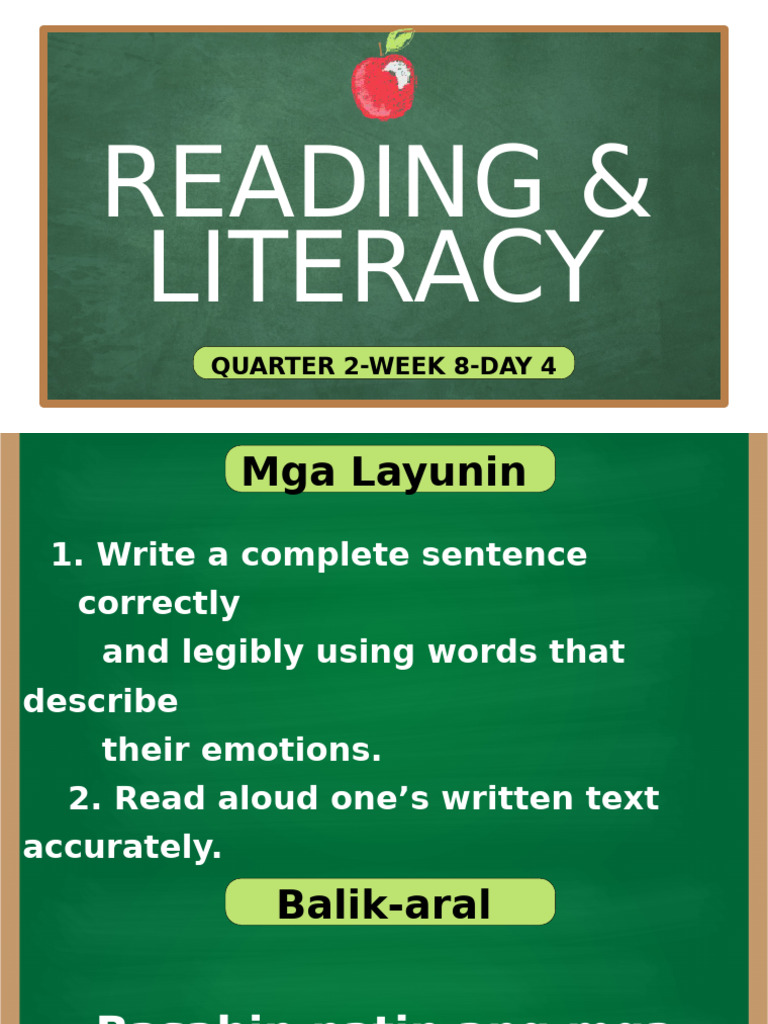 Day 4 Reading Literacy q2 w8 d4 | PDF