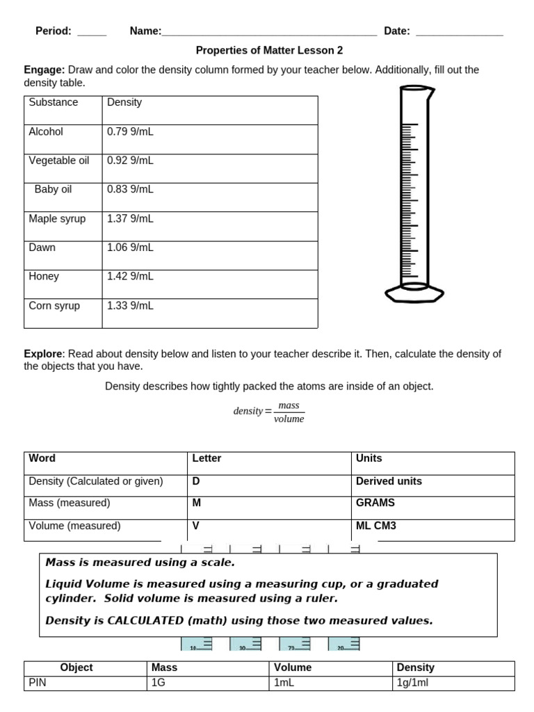 Notes Week+3 Phy Chem Density PH | PDF | Density | Volume