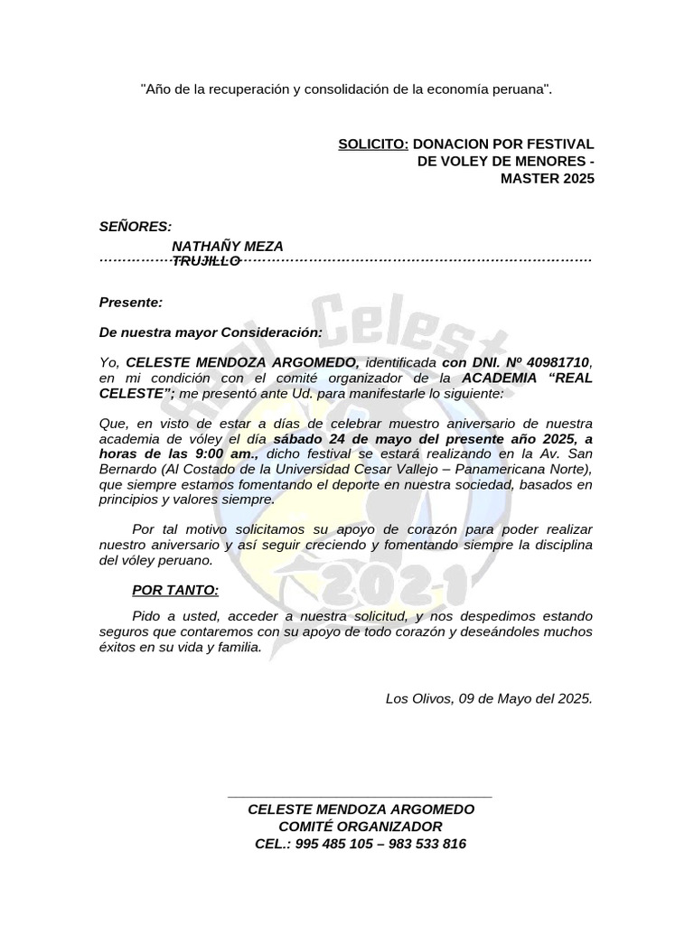 Solicitud de Donacion | PDF