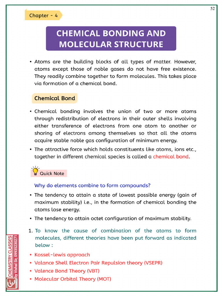 4. Chemical Bonding and Molecular Structure | PDF