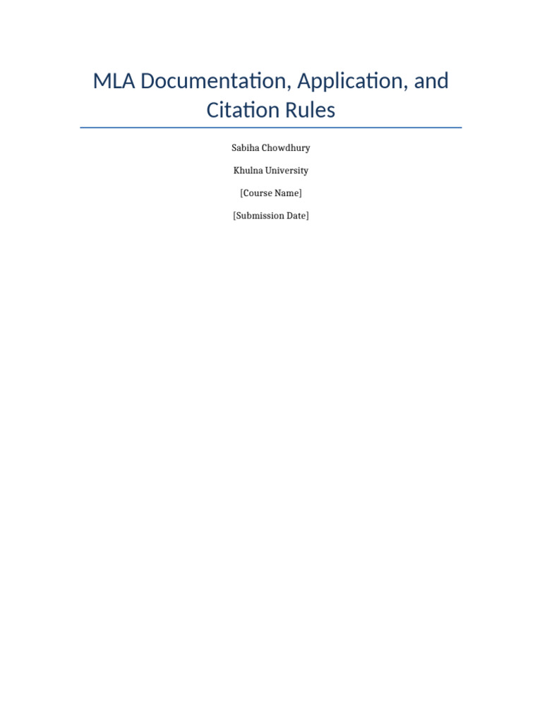 MLA Documentation Assignment APA Format | PDF